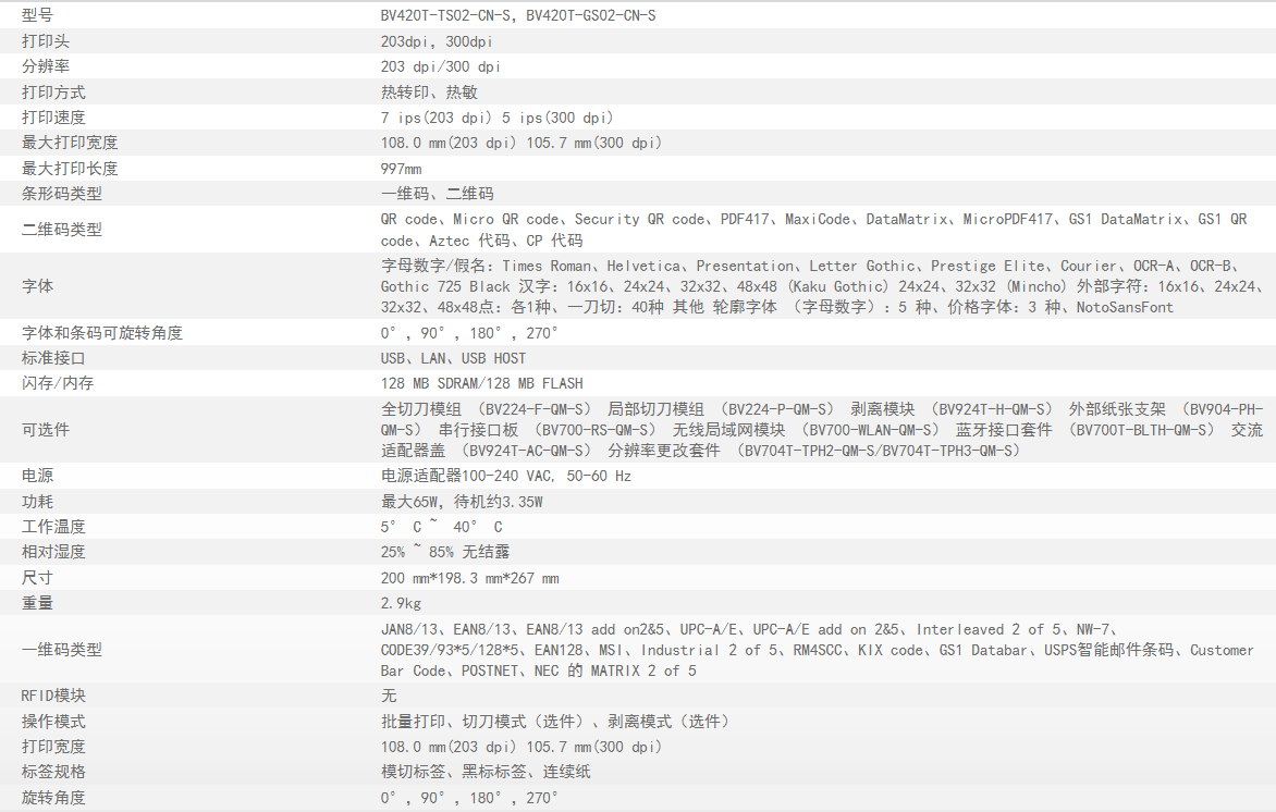 BV420T桌面打印机 - 武汉铂誉电子科技有限公司